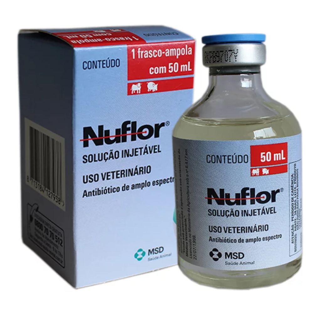 Nuflor® solução injetável Antibiótico injetável - 50ML - Walteragro